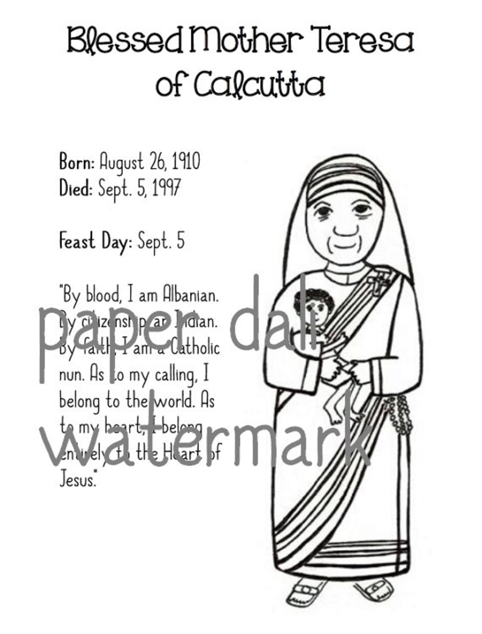 Catholic Saints Coloring Book, Vol. 2 | Printable | Downloadable | Pdfs ...