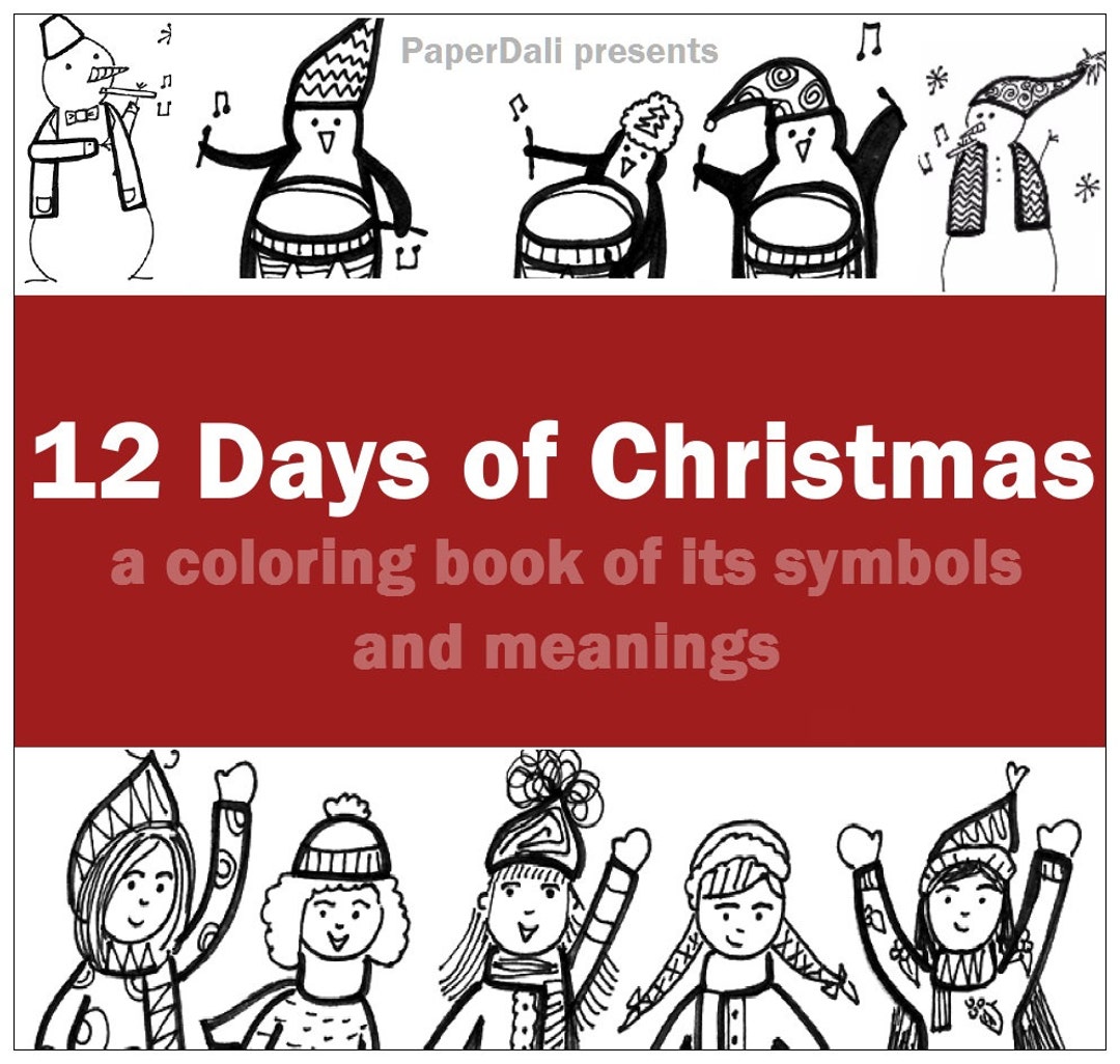 12 Days of Christmas Coloring Book downloadable PDF - Etsy