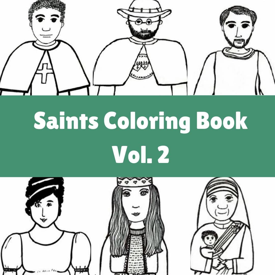Catholic Saints Coloring Book, Vol. 2 | Printable | Downloadable | Pdfs ...