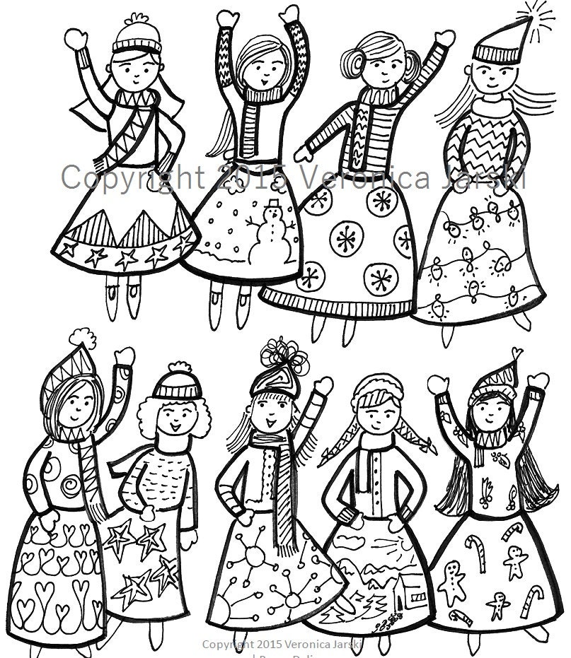 12 Days of Christmas Coloring Book Digital Coloring Book Digital Art ...