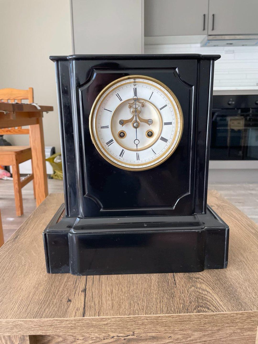 Vintage French Samuel Marti & Cie Clock in Black Marble - Etsy