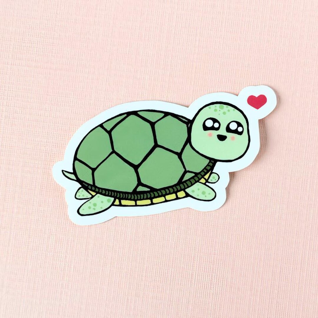 Kawaii Turtle Vinyl Sticker - Etsy