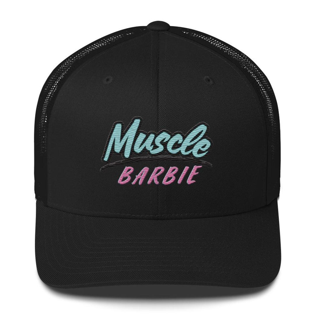 Muscle Barbie Trucker Cap, Edgy Muscle Barbie Trucker Cap for Badass ...