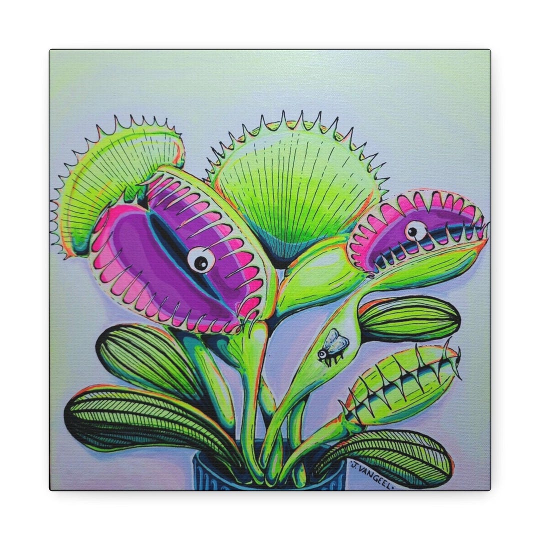 Cyclops Venus Fly Trap Original Canvas Art Print, Botanical Wall Decor ...