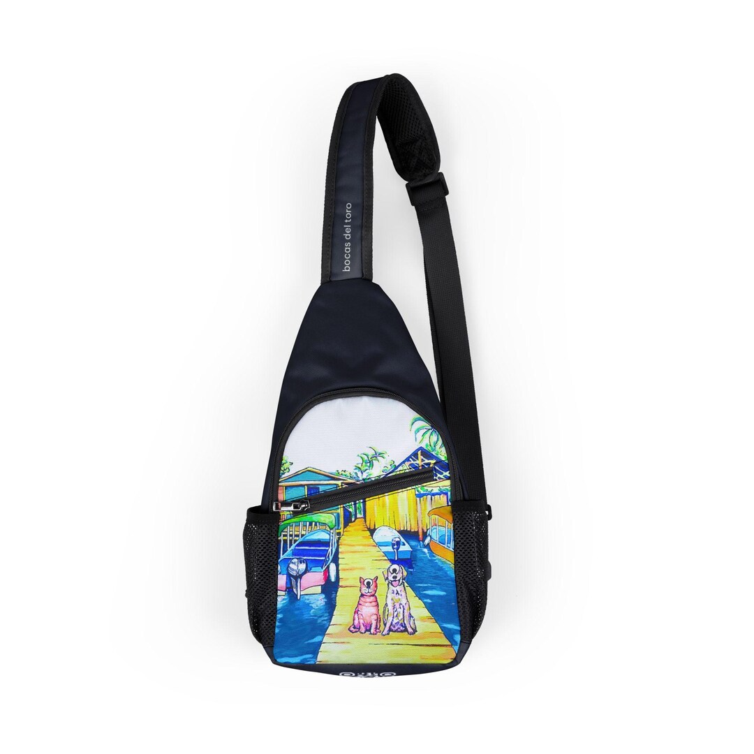 Cyclops Cat & Dog Art Sling Bag – Colorful Travel Chest Bag - Etsy