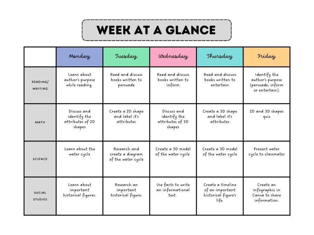 Editable Weekly School Planner | Weekly School Schedule | Weekly ...