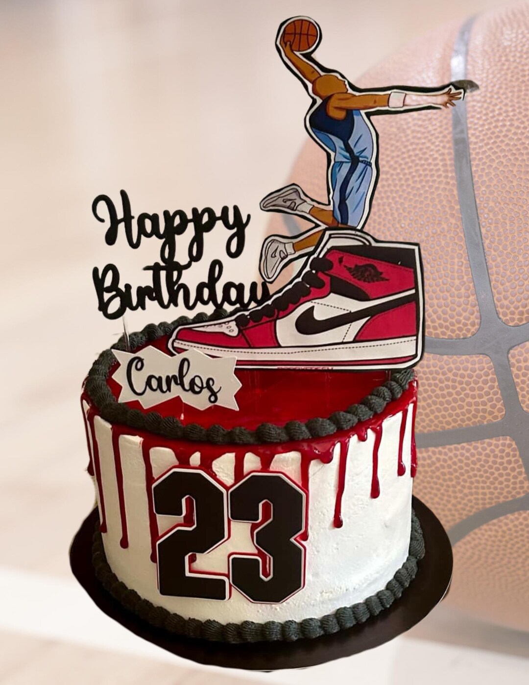 Basketball Cake Topper - Etsy