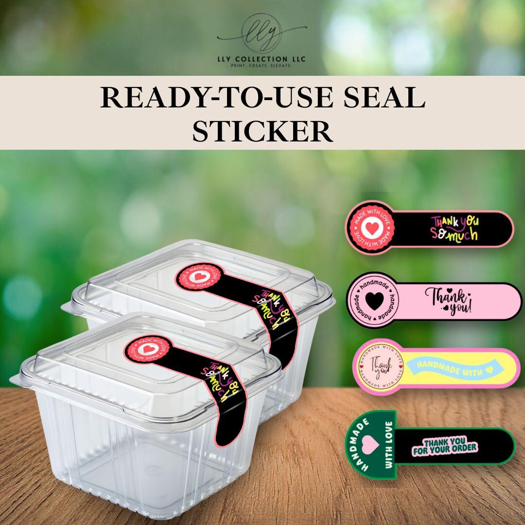 Package Seal Self Adhesive Sticker | Hand Made Lollipop Sealing ...