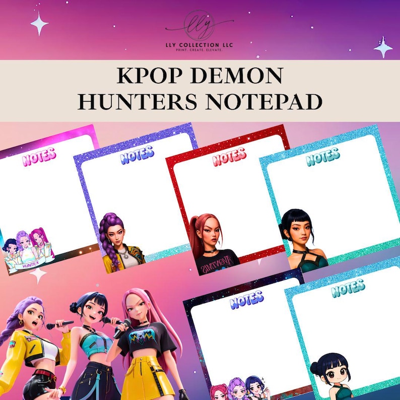 K-pop Demon Hunters Mini Notepad | 3x3” Notes | Anime-inspired ...