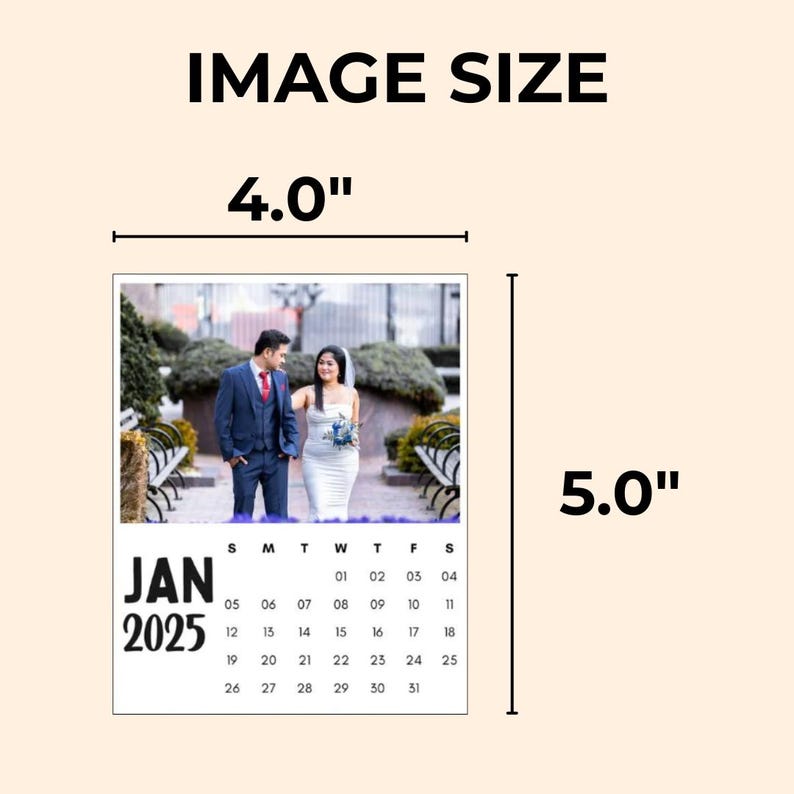 Personalized Photo Calendar Magnet: Custom 4x5" Gift - Etsy