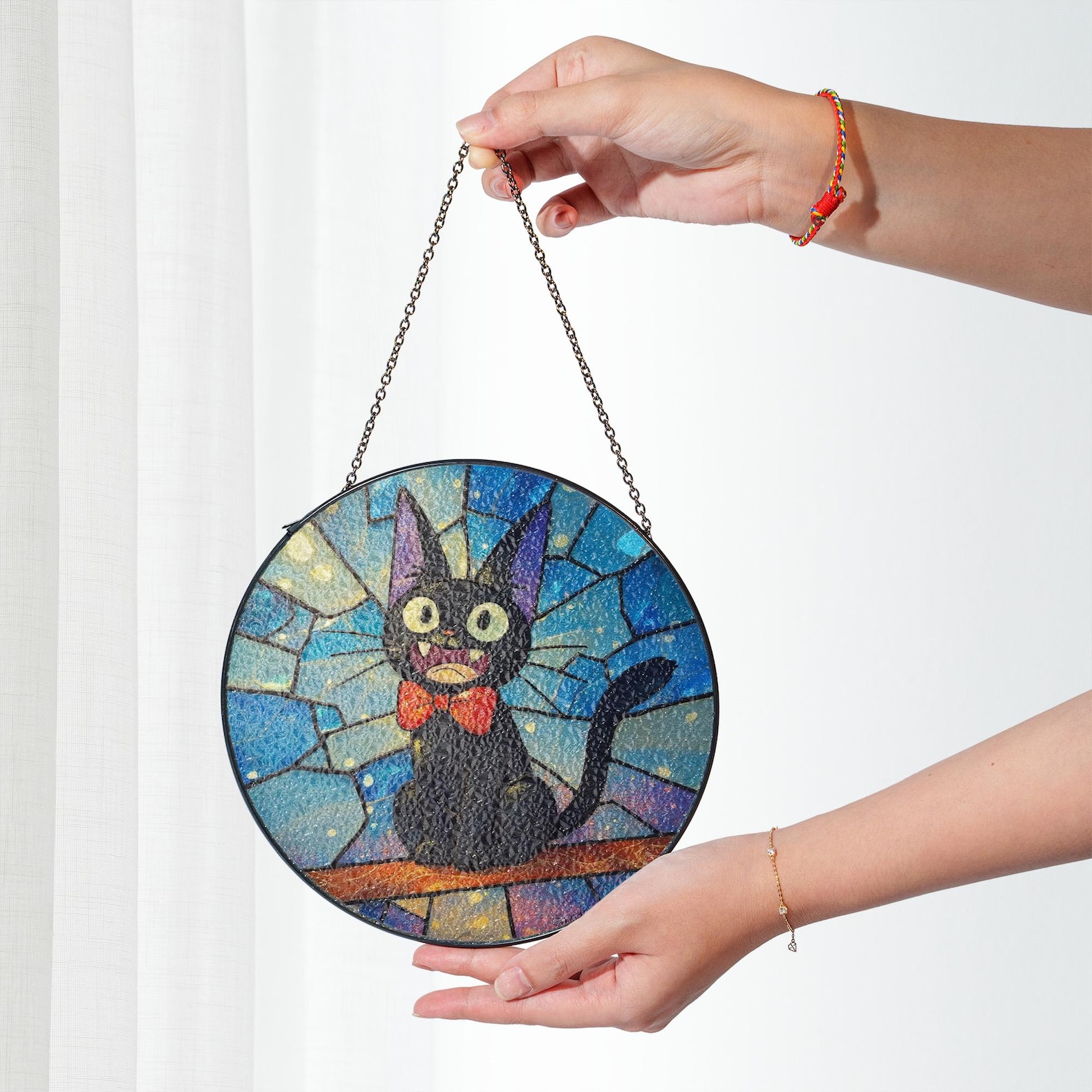 Jiji Cat Stained Glass Suncatcher, Ghibli Studio Suncatcher Window ...