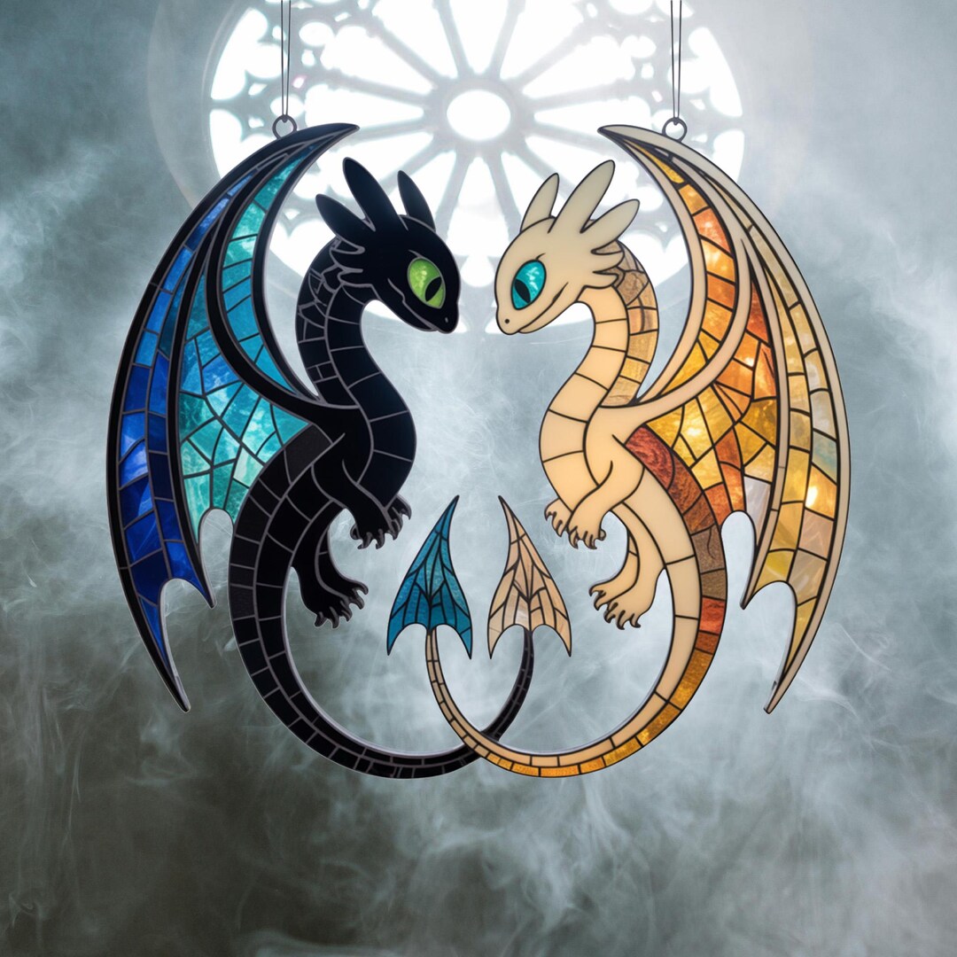Night & Light Dragon Arcylic Suncatcher, HTTYD Arcylic Suncatcher ...