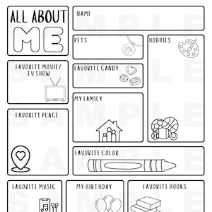 All About Me Coloring Worksheet – Printable PDF for Teachers & Students ...