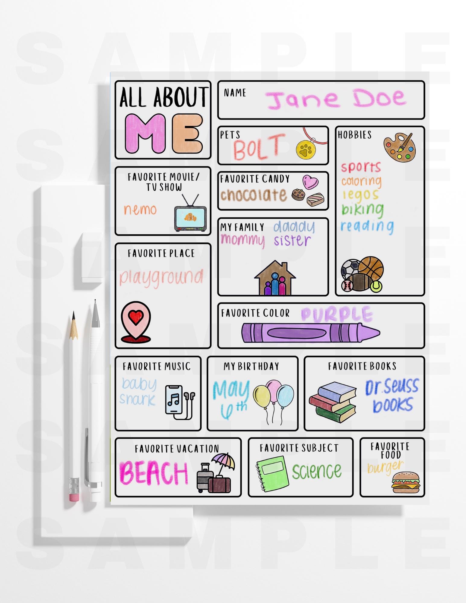All About Me Coloring Worksheet – Printable PDF for Teachers & Students ...
