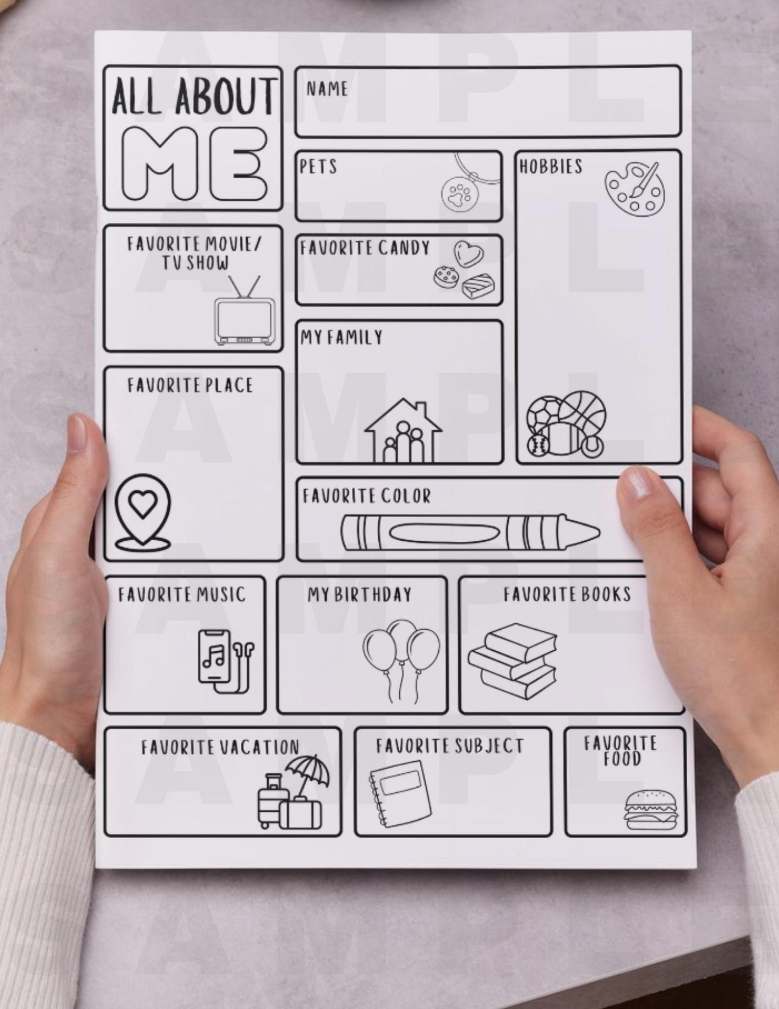 All About Me Coloring Worksheet – Printable PDF for Teachers & Students ...