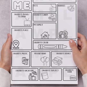All About Me Coloring Worksheet – Printable PDF for Teachers & Students ...