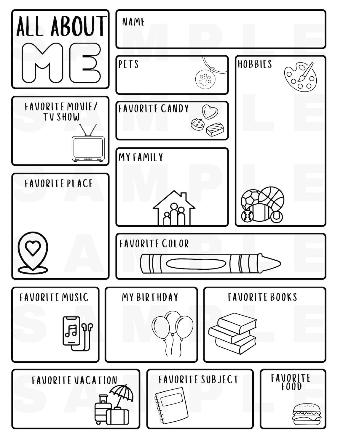 All About Me Coloring Worksheet – Printable PDF for Teachers & Students ...