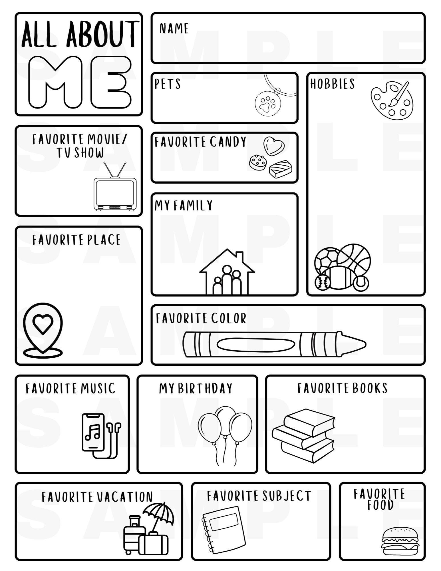 All About Me Coloring Worksheet – Printable PDF for Teachers & Students ...