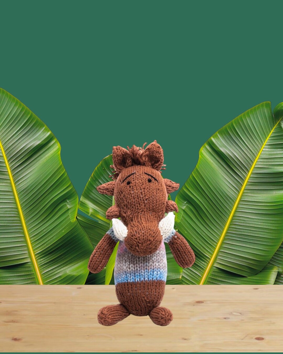 Warthog Handmade Crochet Knit Stuffed Doll, Montessori Play, Nursery ...