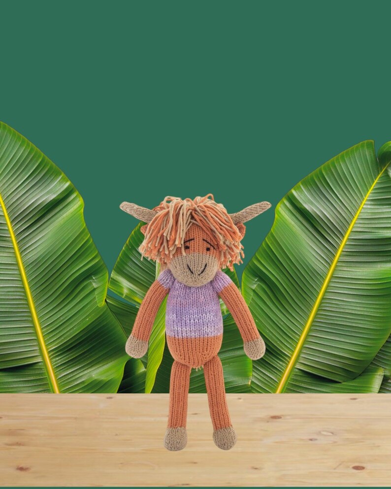 Highland Coo Handmade Crochet Stuffed Doll for Montessori Play, Nursery ...