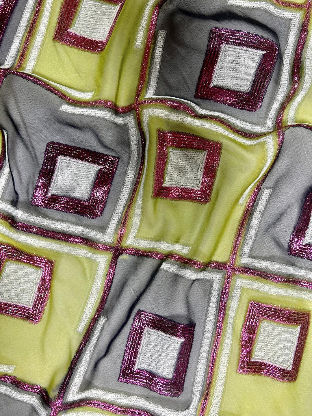 Hand-painted Metallic Silk Dirac Fabric: Paul Dirac Design (3.5m/pc) - Etsy