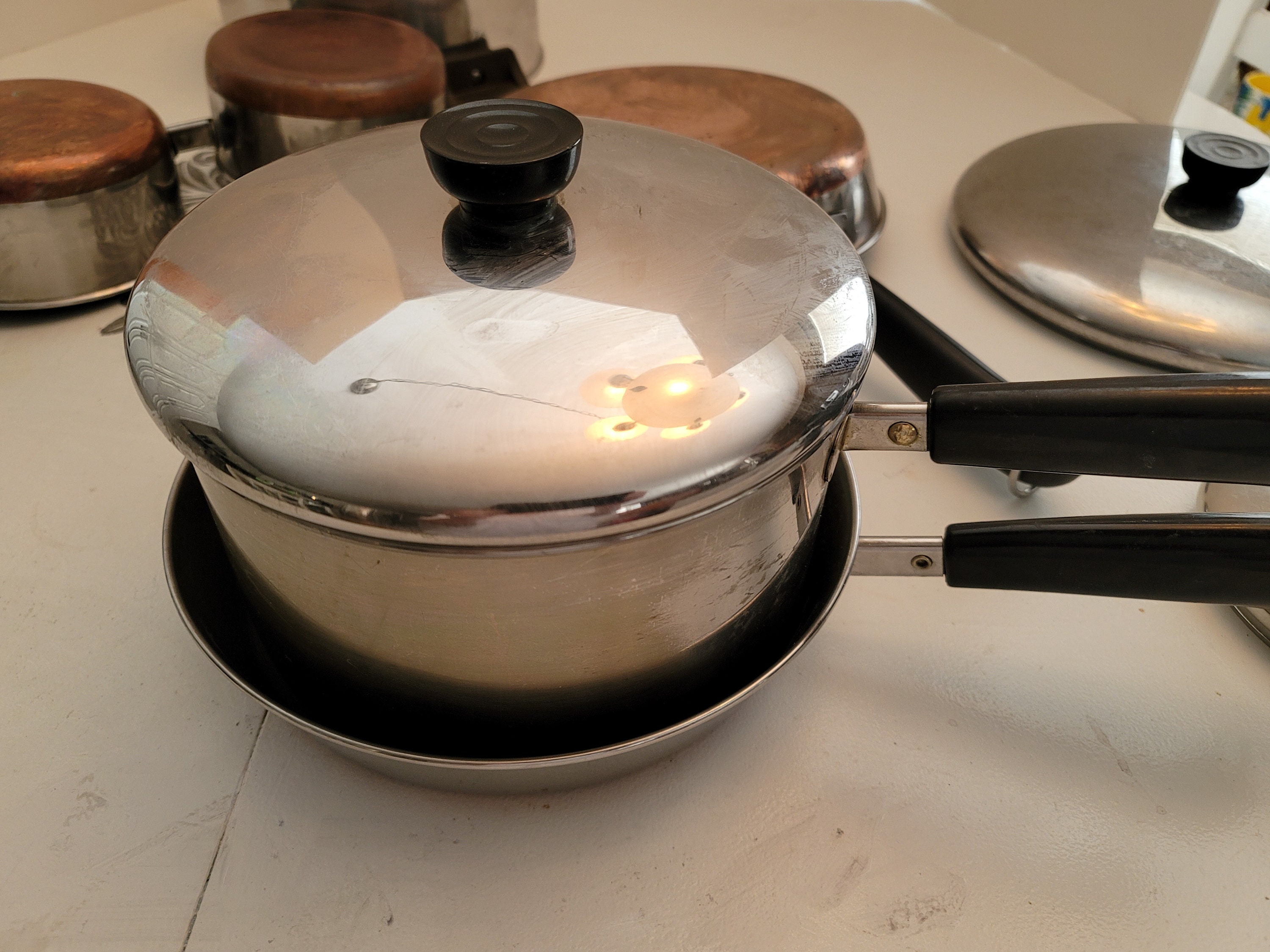 REVERE WARE, Vintage Copper Bottom, Cookware 10 Pieces, Large Frying ...