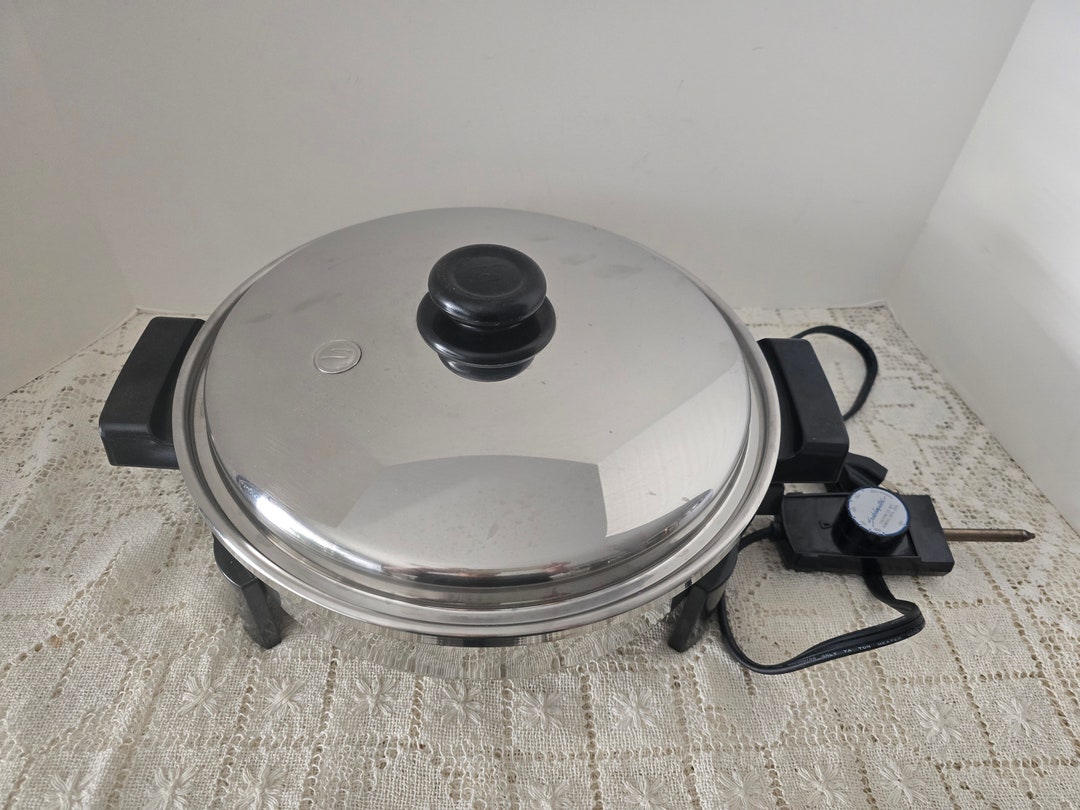 VINTAGE SALADMASTER, Electric, Frying Pan, Vaper Lid, W/ Electric Cord ...