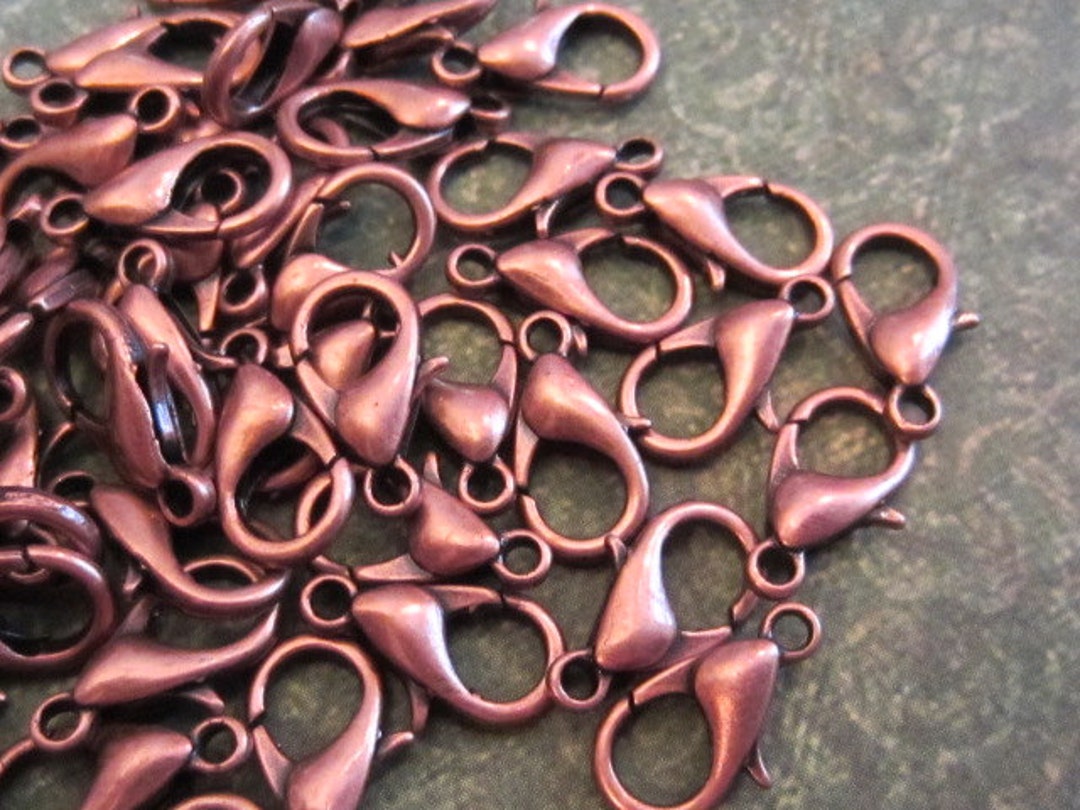 25 - Lobster Claw Clasps - Parrot - Red Copper (RCLCC) Small - Etsy