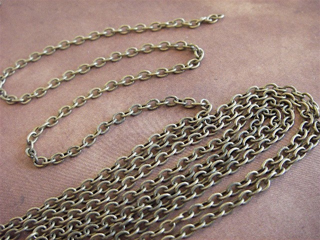 Antique Bronze Cross Chain Virginia Woolf 10 Foot | Etsy