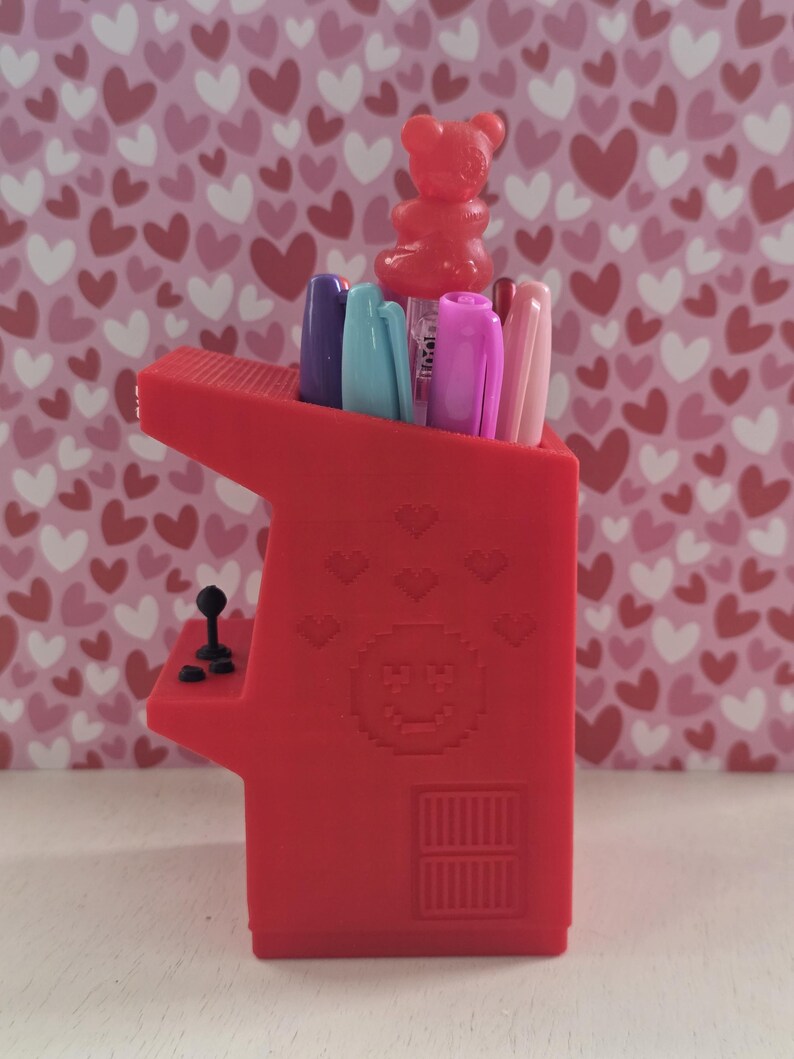 Retro Love Arcade Game – 3D Printed Desktop Pen, Item, or Planter ...