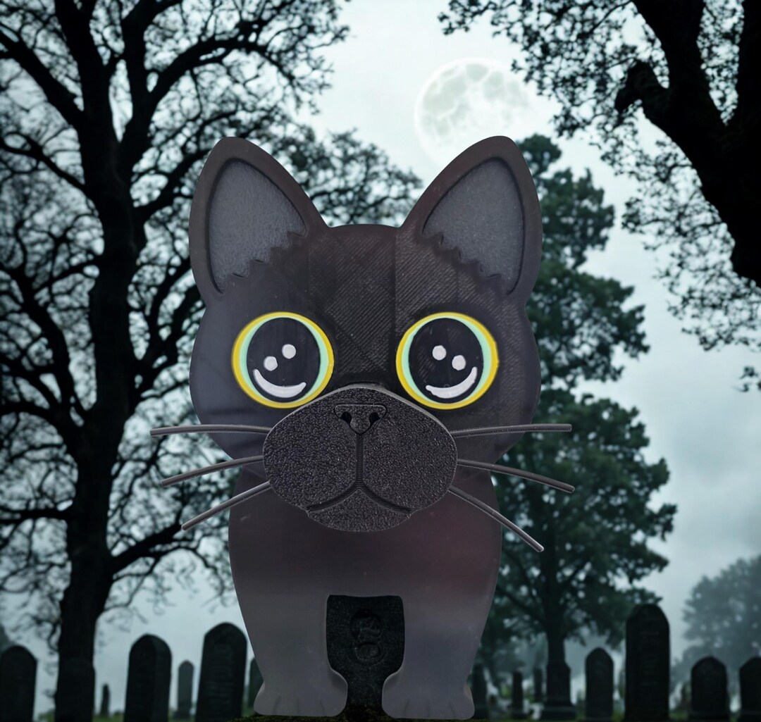 3D Printed Black Cat Eyeglass Holder: Spooky Halloween Desk Organizer ...