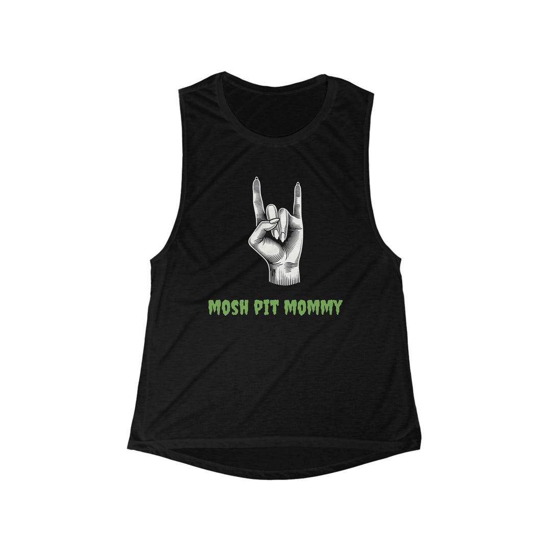 Metal Mommy Mosh Pit Tank Top, Women's Concert Sleeveless Shirt, Flowy Music Festival Muscle Tee ...