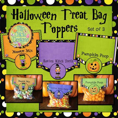 Halloween Party Favors Treat Bag Toppers Halloween Party - Etsy