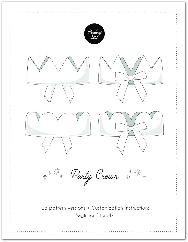 Party Crown PDF Sewing Pattern | Birthday Crown | Instant Download ...