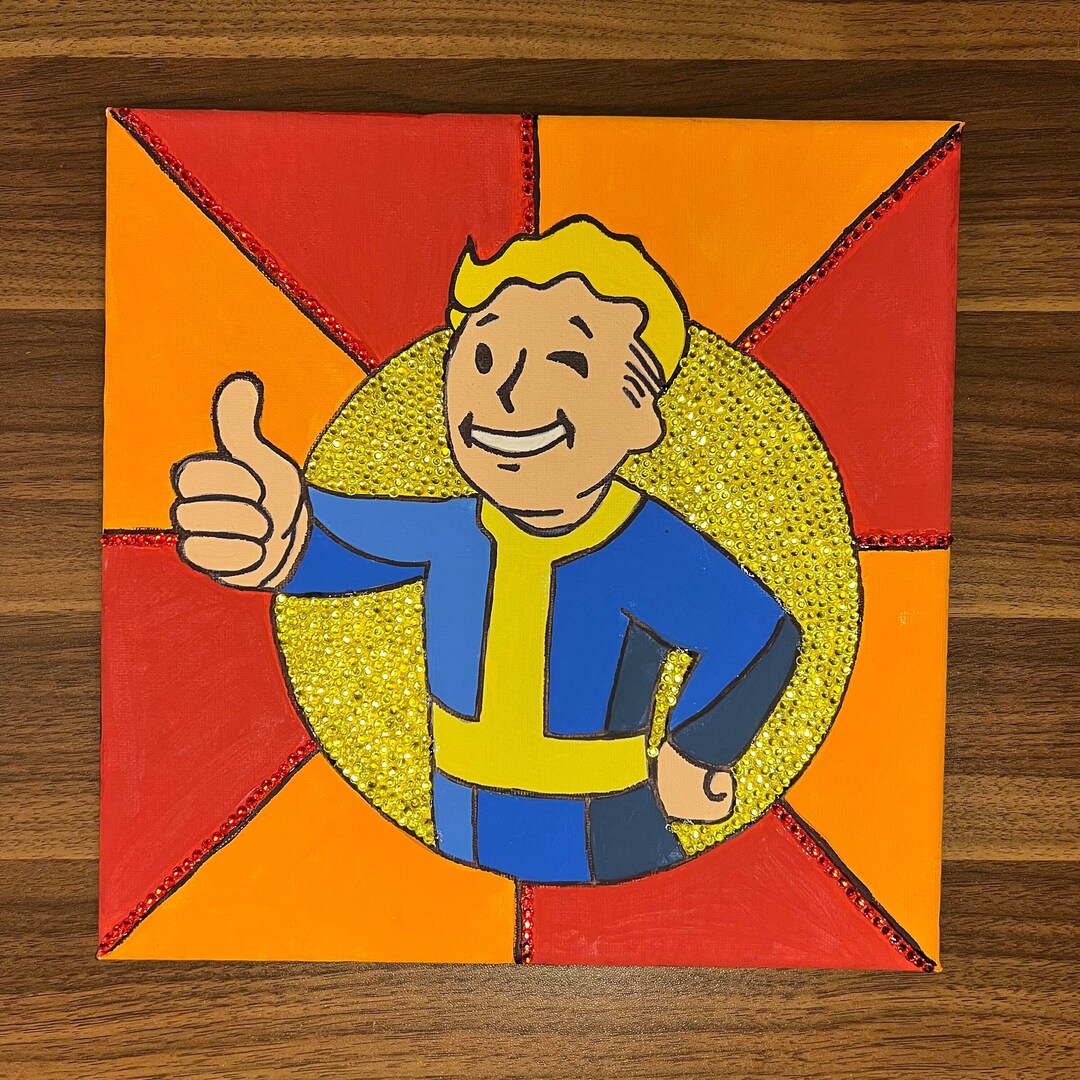 Fallout Vault Boy Hand Painted Acrylic Paint on Canvas - Etsy