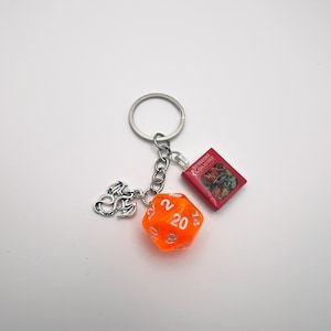 Dnd Keychains With D20 Dice - Etsy
