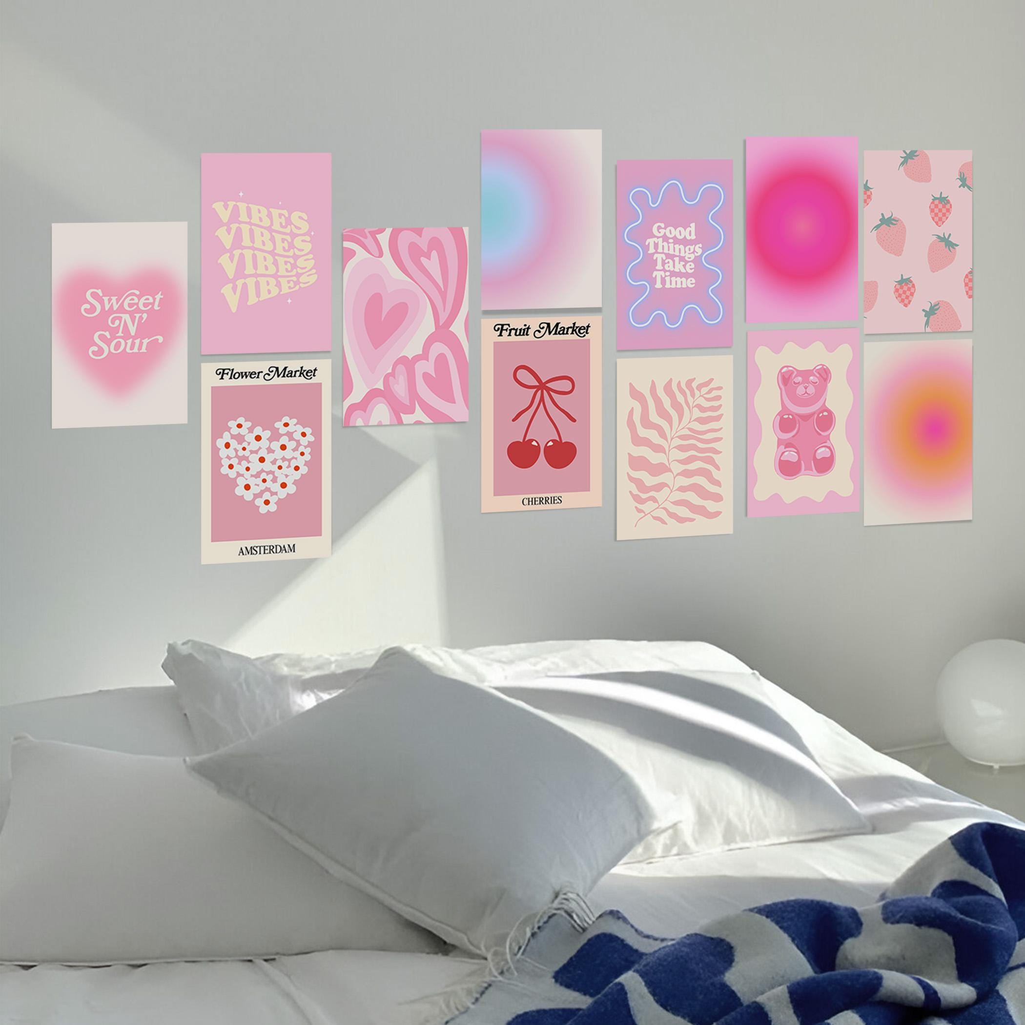 Danish Pastel Pink Wall Collage 25pcs, Preppy Room Decor, Cute Photos for Bedroom Dorm ...