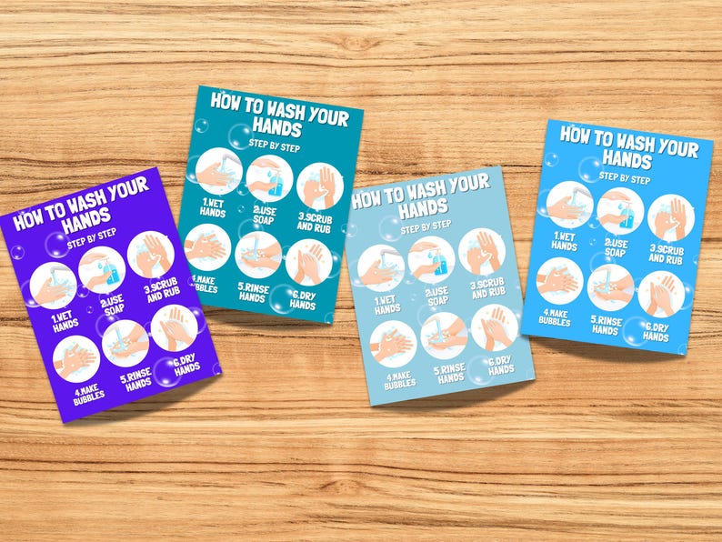 Kids Handwashing Chart, Step-by-step Hygiene Guide, Montessori Routine ...