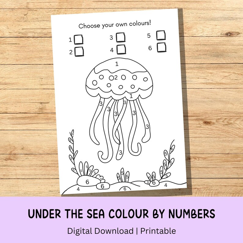 Under the Sea Colour by Number, Colouring Pages, School Activity ...