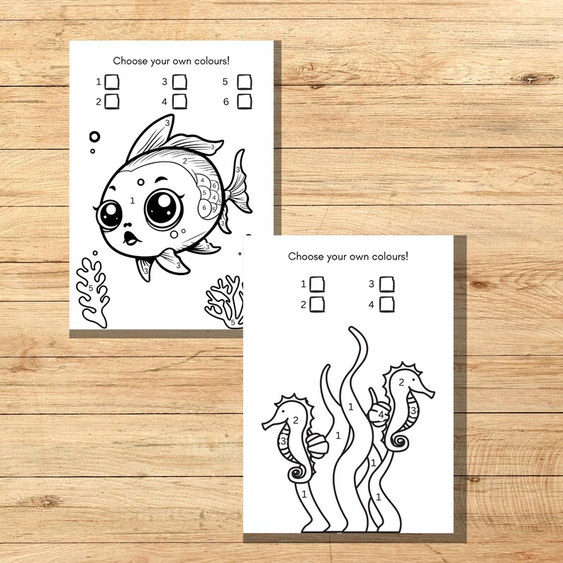 Under the Sea Colour by Number, Colouring Pages, School Activity ...