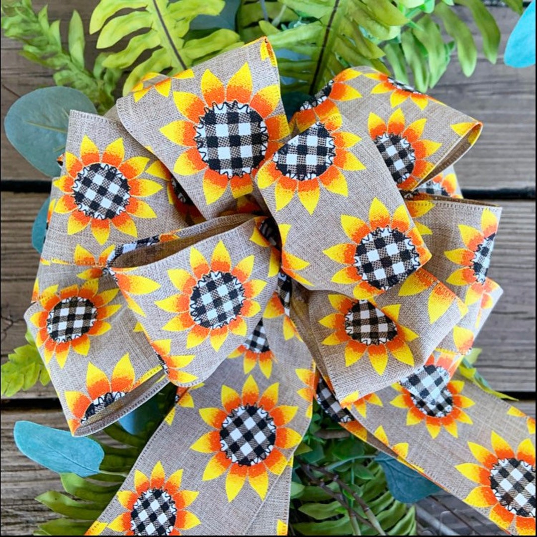 Sunflower Wreath Bow, Summer Bow - Etsy