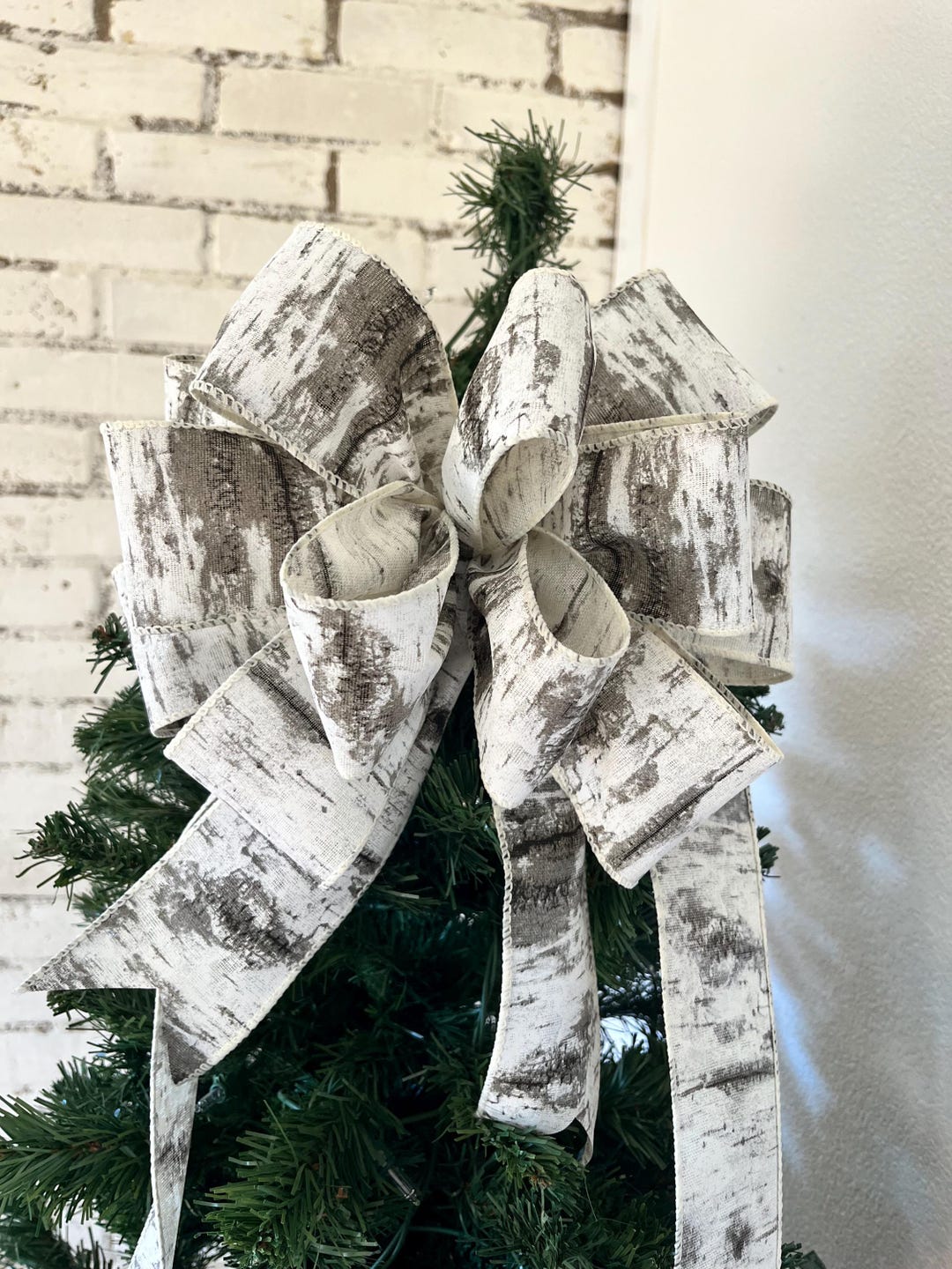 Birch Ribbow Bow, Wreath Bow, Christmas Bow - Etsy