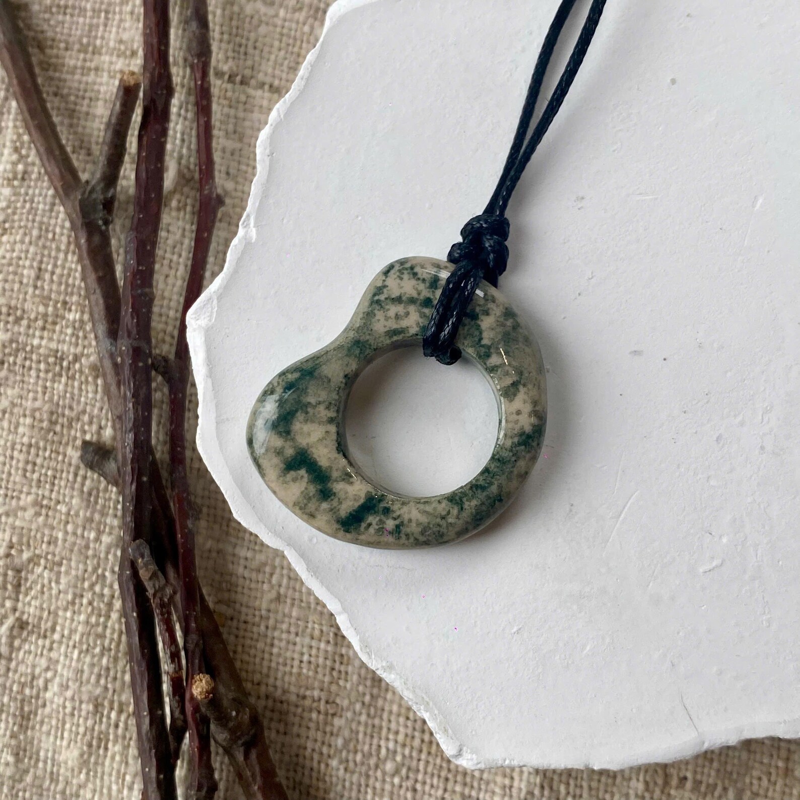 Ceramic Pendant Necklace, Handmade Charm, Unique Design Gift, Made by ...