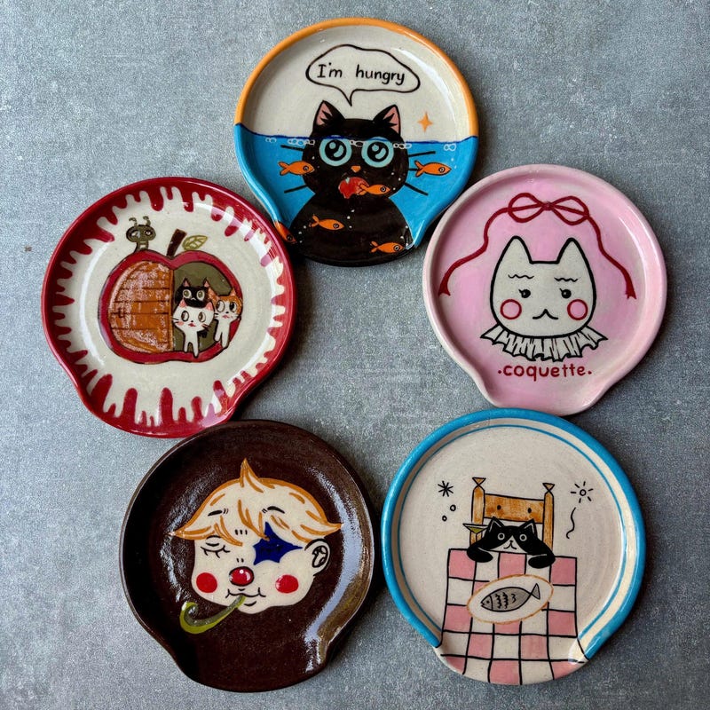 Handmade Cat Spoon Rest - Etsy UK