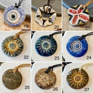 Handcrafted Bohemian Ceramic Necklace - Artisan Pottery Pendant, Free ...