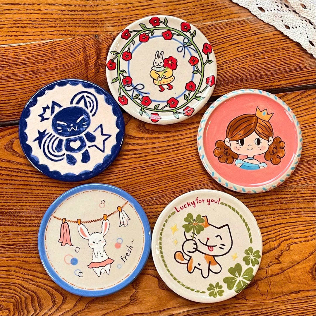 Ceramic Coaster for Coffee & Tea | Hand Painted Pottery | Handmade ...