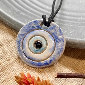 Handcrafted Bohemian Ceramic Necklace - Artisan Pottery Pendant, Free ...