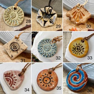 Handcrafted Bohemian Ceramic Necklace - Artisan Pottery Pendant, Free ...