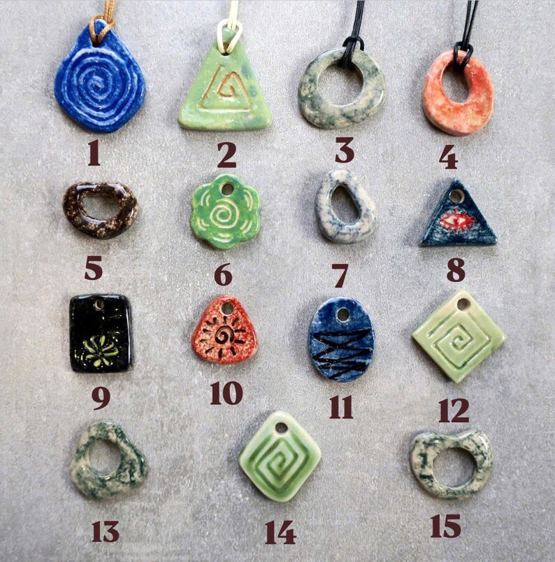 Ceramic Pendant Necklace, Handmade Charm, Unique Design Gift, Made by ...