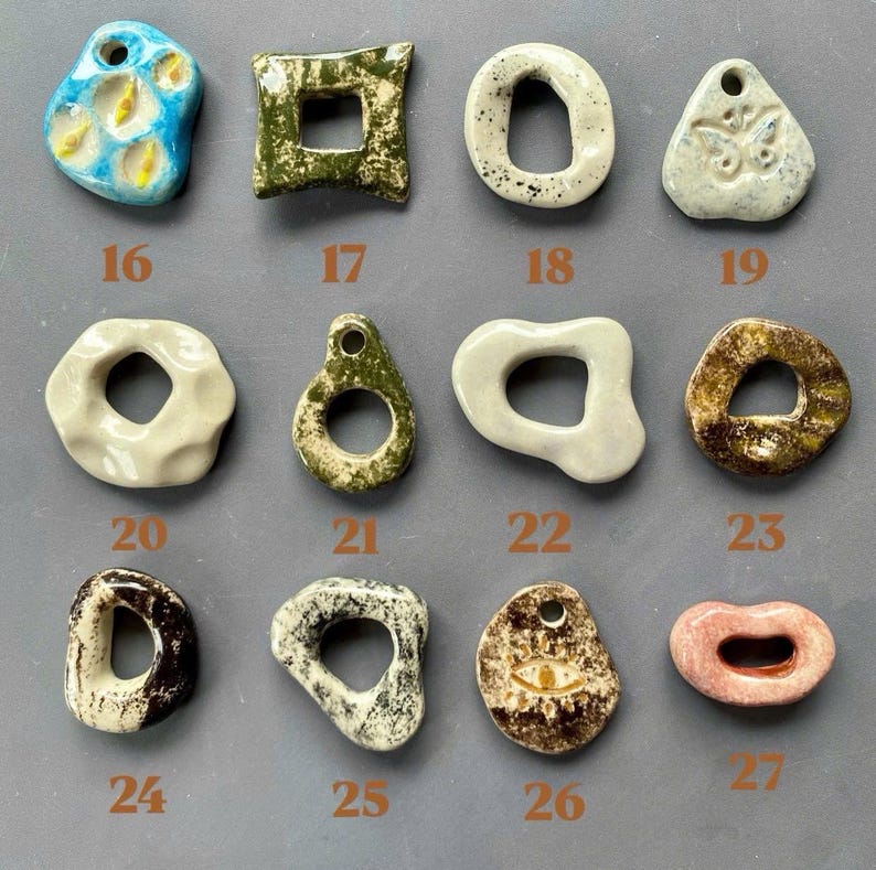 Ceramic Pendant Necklace, Handmade Charm, Unique Design Gift, Made by ...